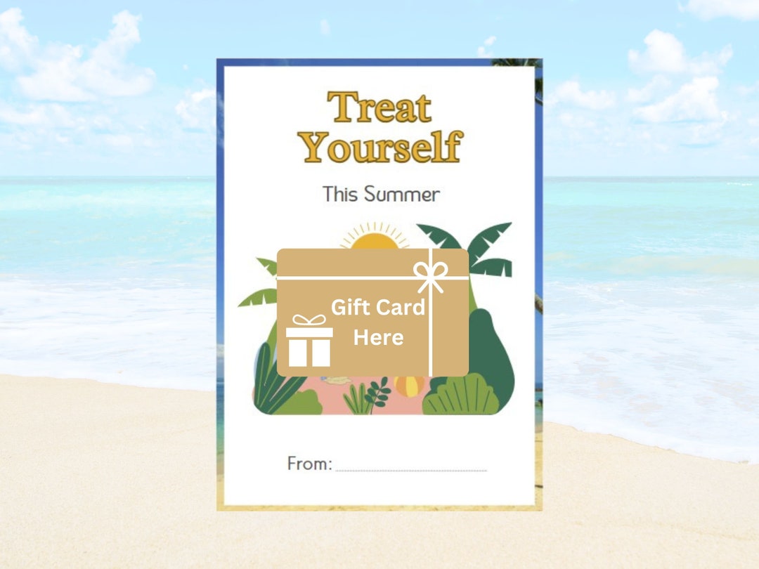 Teacher Gift Card Holder, Summer Gift Card Holder, Treat Yourself Gift ...