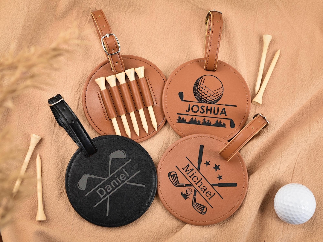 Personalized Leather Golf Bag Tag With Tees,custom Golf Accessories ...