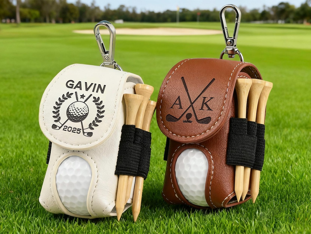 Personalized Leather Golf Ball Pouch: Mini Golf Accessories Bag - Etsy