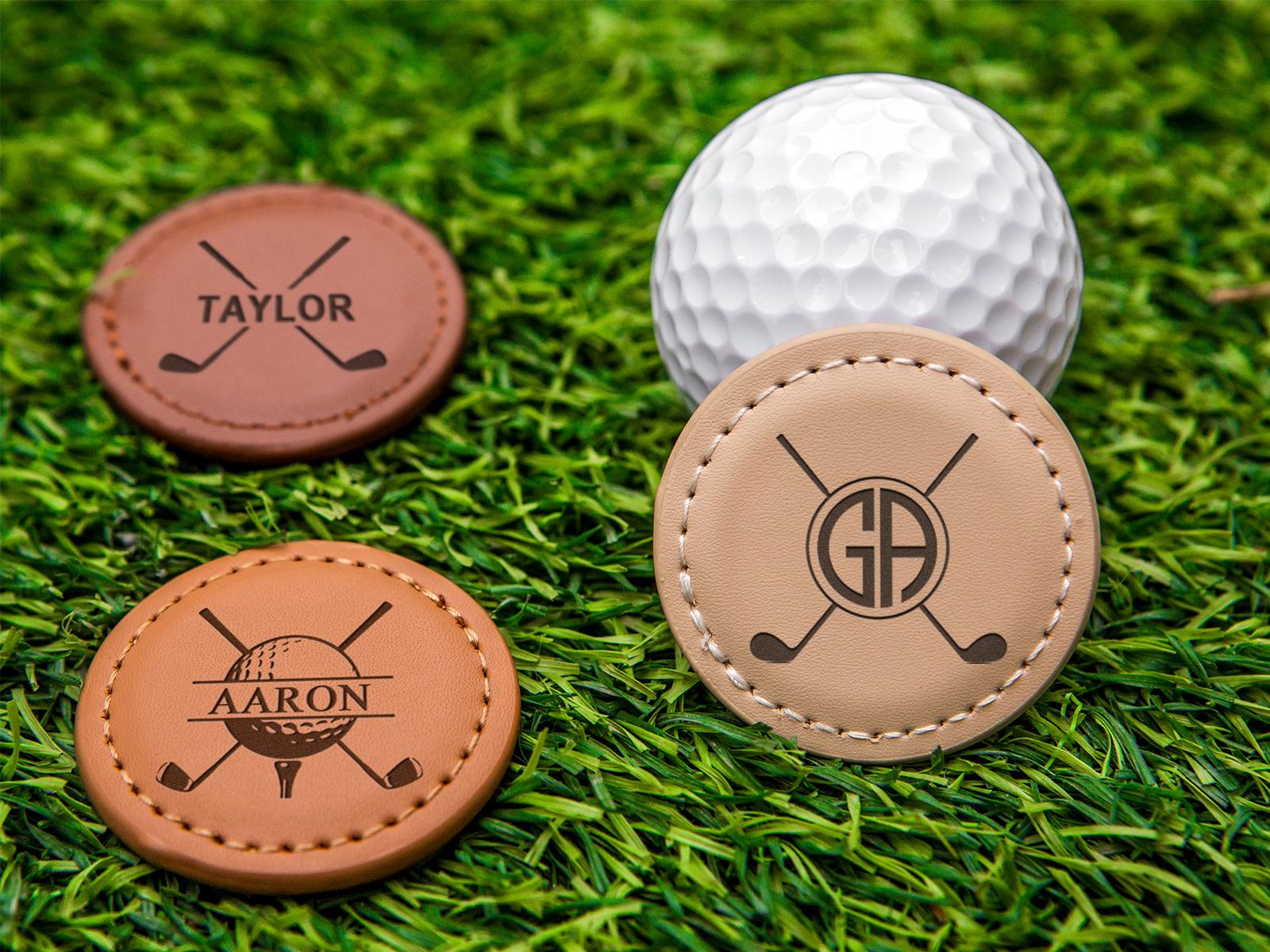 Personalized Leather Golf Ball Marker: Engraved Golf Gift - Etsy