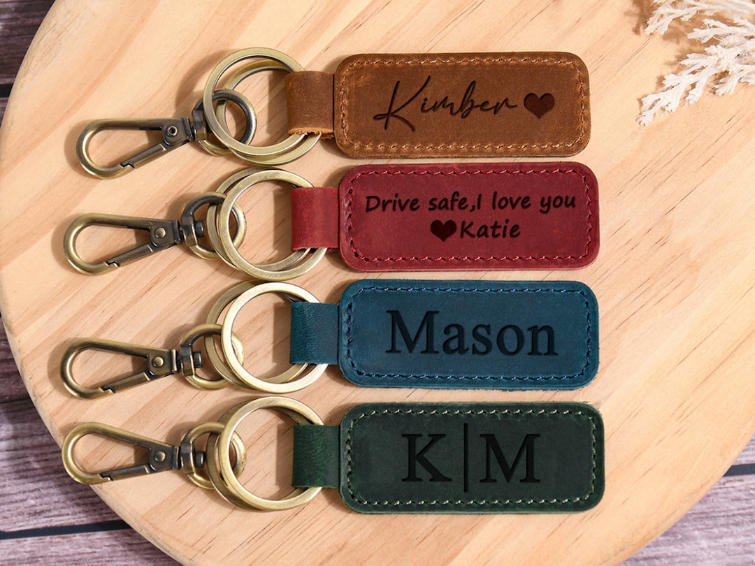 Drive Safe Keychain,leather Keychain Personalized for Woman,custom Name Key Chain,leather ...