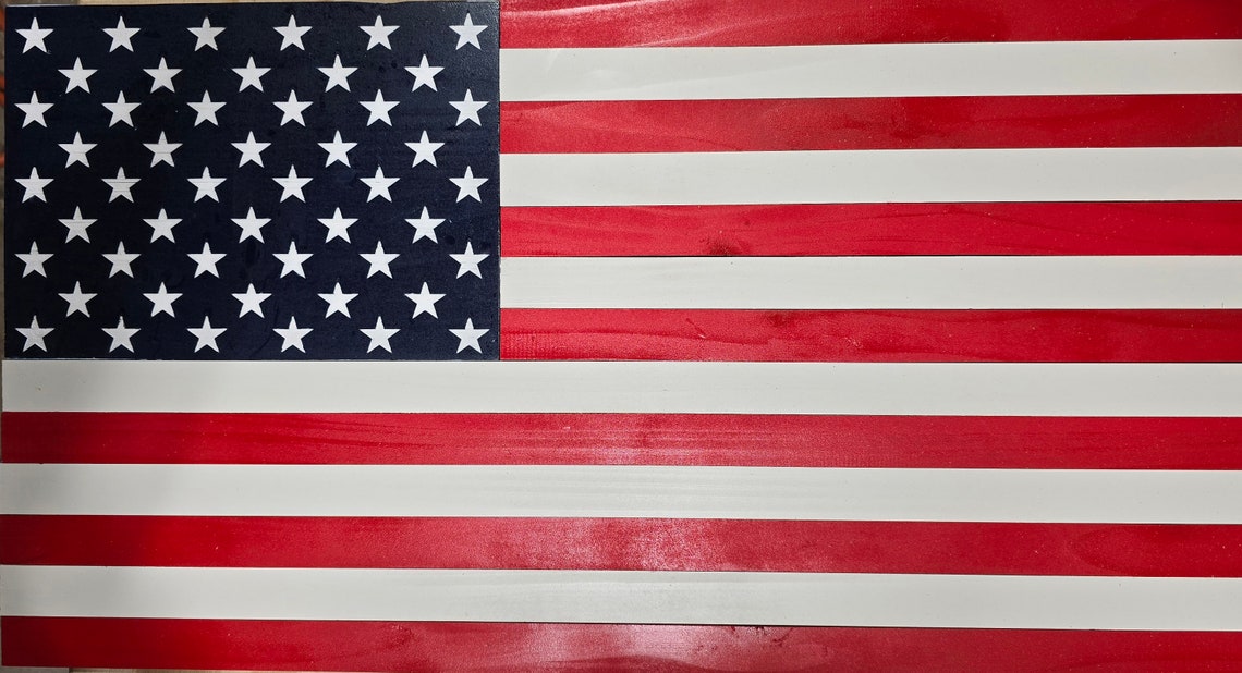Rustic Handcrafted Wooden American Flag Wall Art - Etsy
