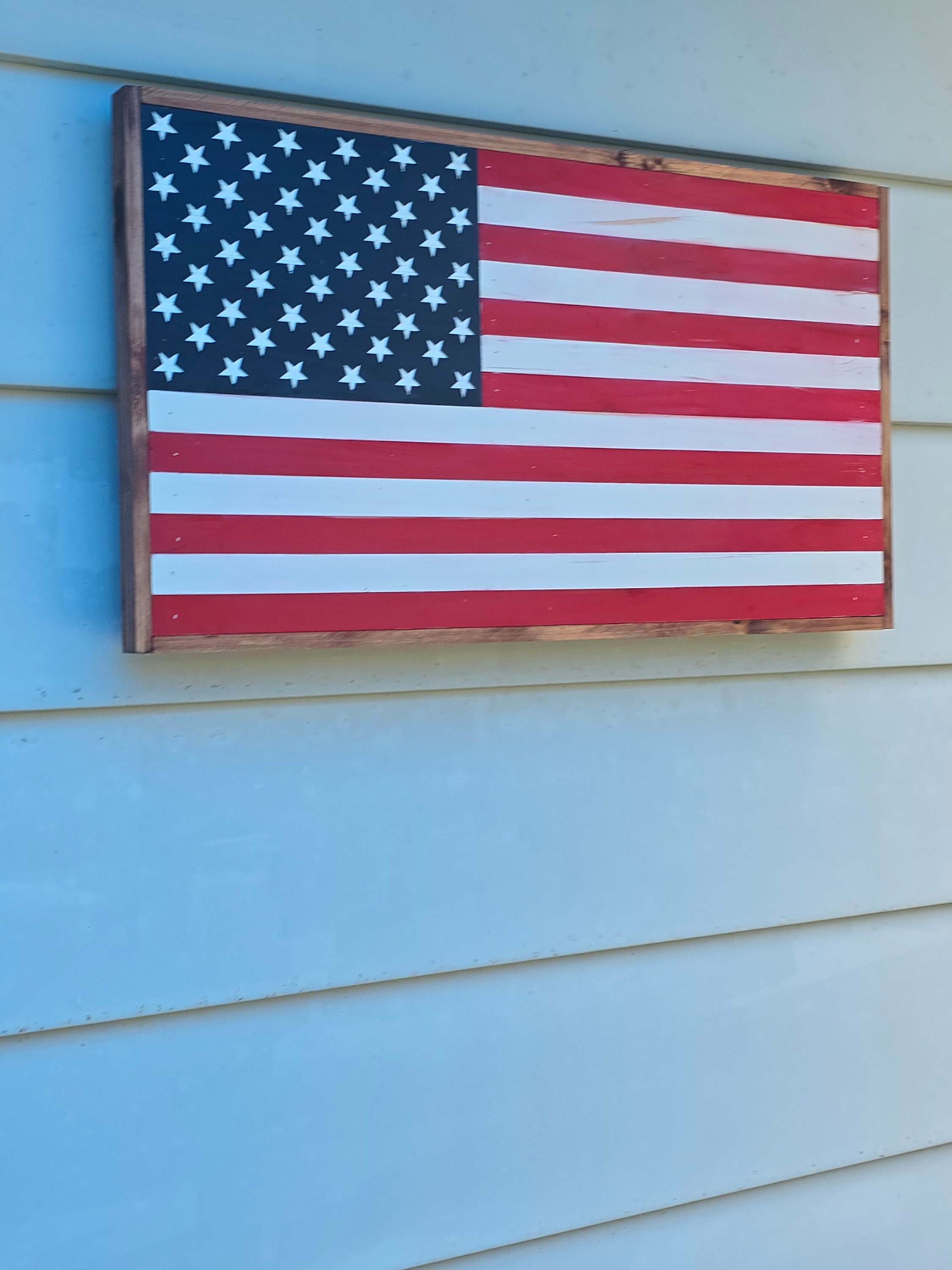 Rustic Handcrafted Wooden American Flag Wall Art - Etsy