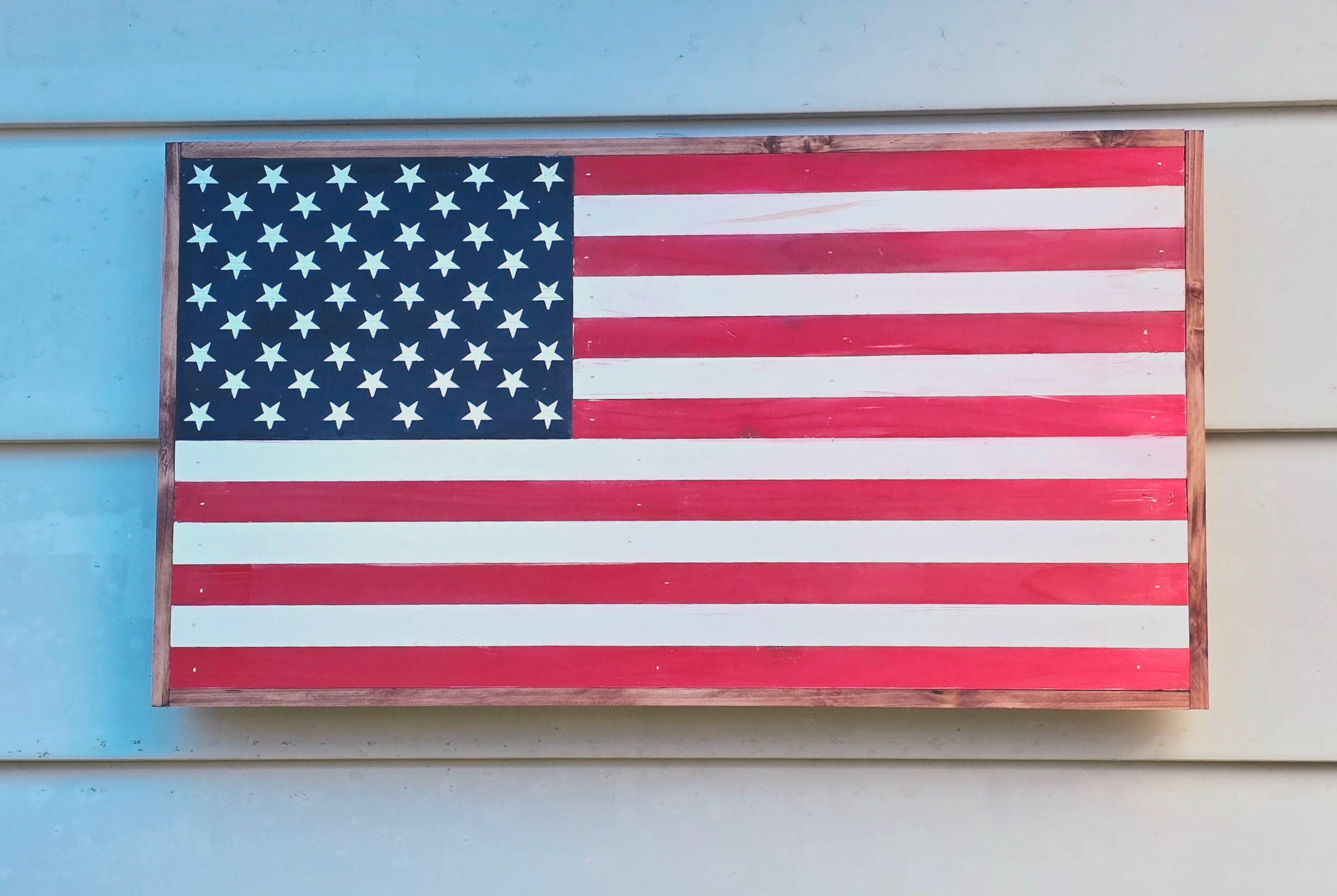 Rustic Handcrafted Wooden American Flag Wall Art - Etsy