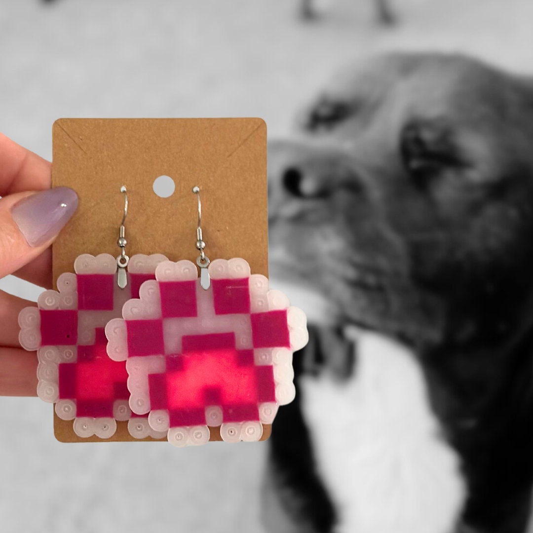 Paw Print Perler Bead Earrings - Etsy