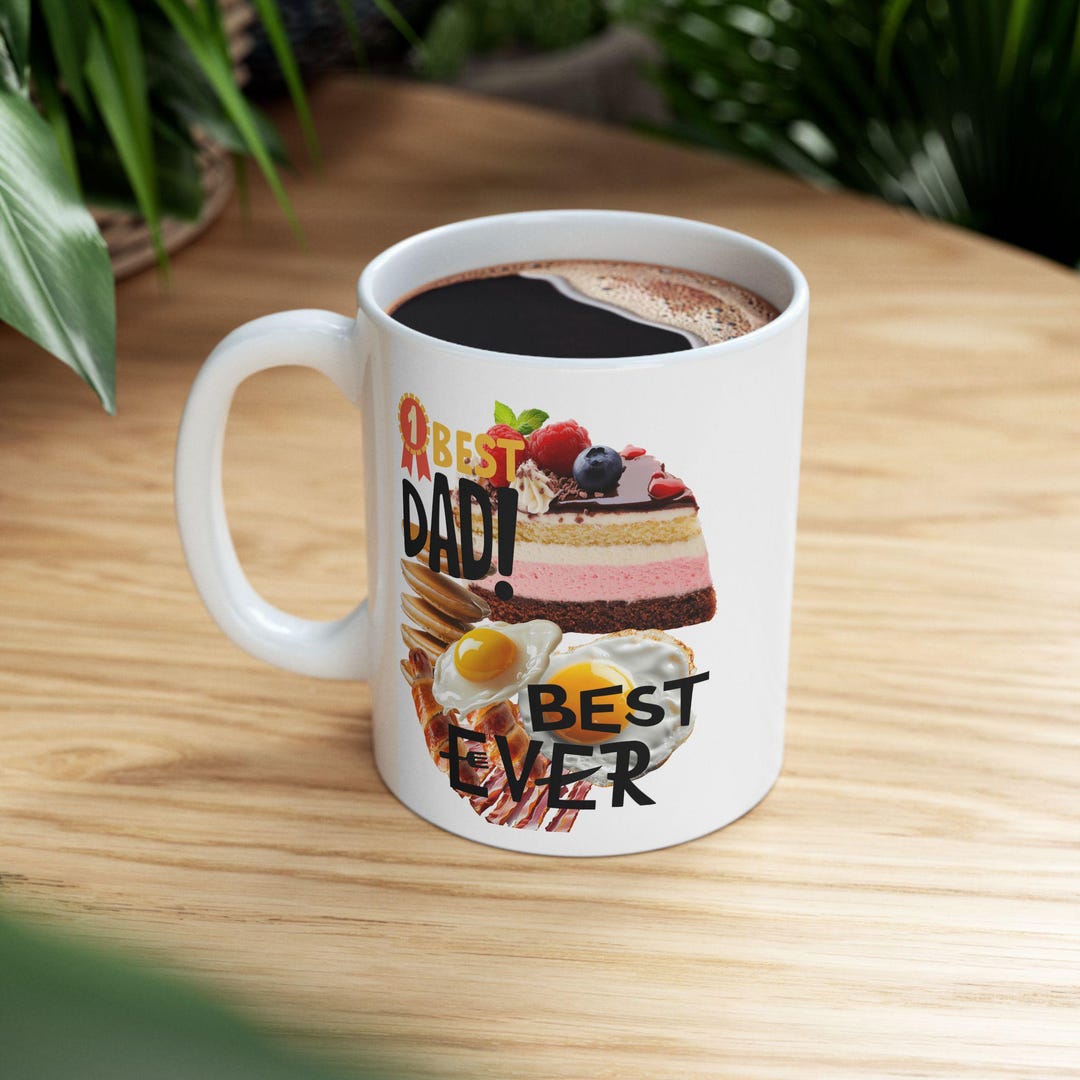Personalized Best Dad Ever Ceramic Mug, Father's Day Gift, Coffee Cup ...