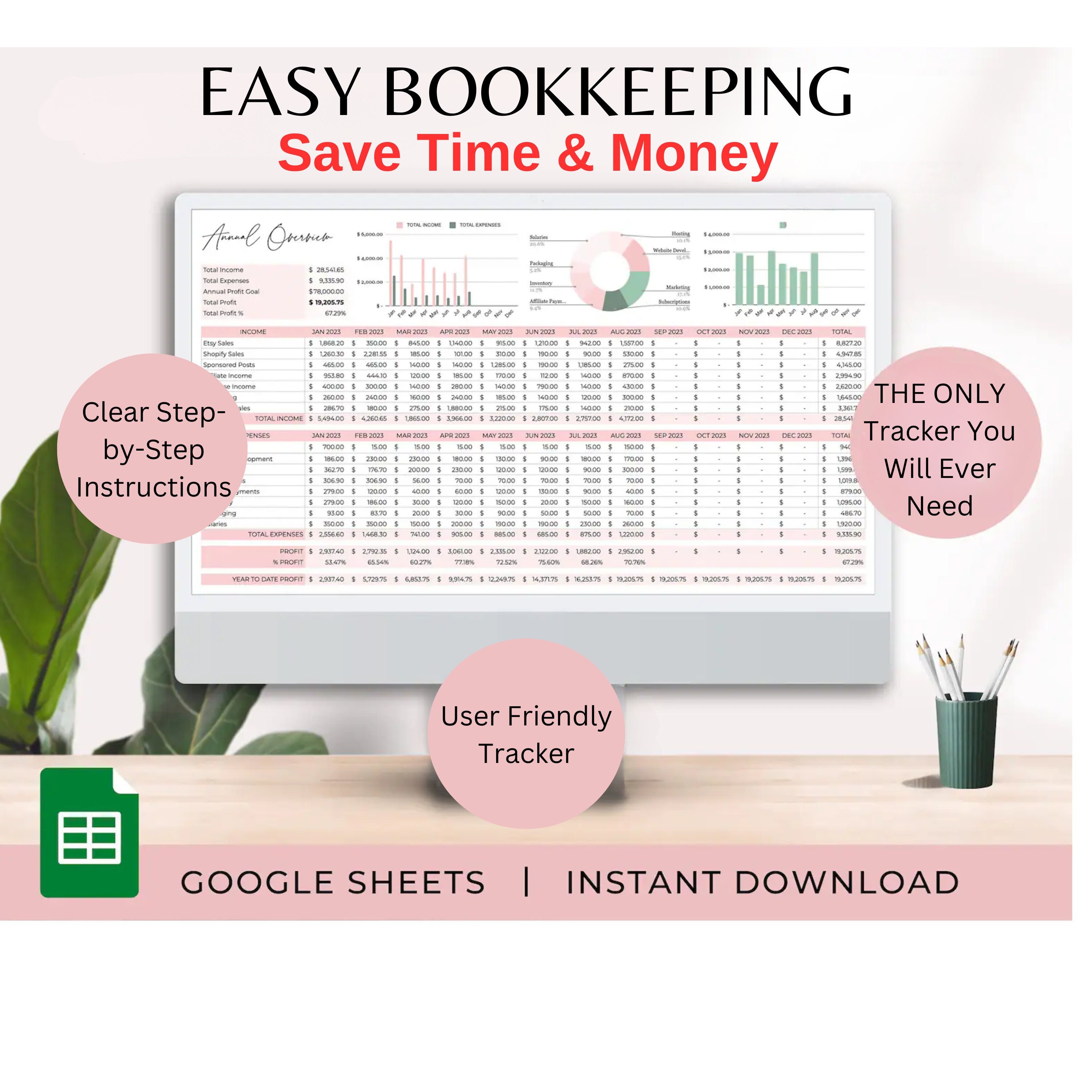 Bookkeeping Template Small Business Bookkeeping Ledger Bookkeeping ...