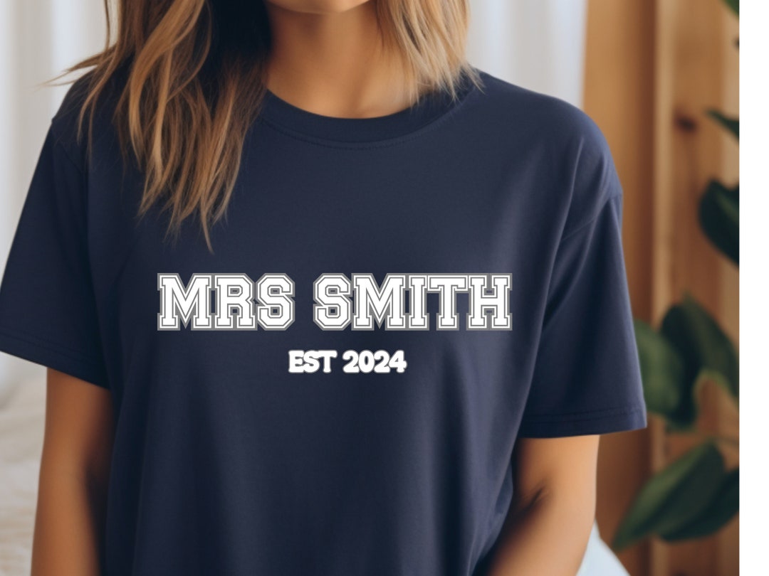 Custom New Married Mrs Est Shirts, Just Married Personalized Shirt ...