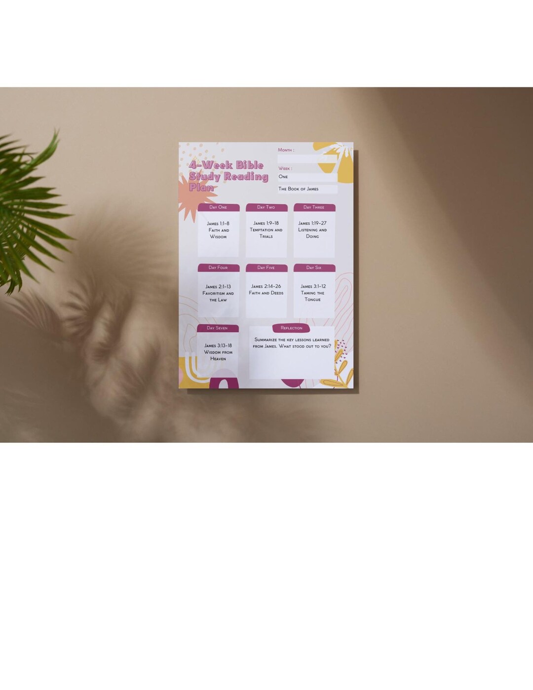 4-week Bible Reading Plan Digital Download for Daily Devotions ...