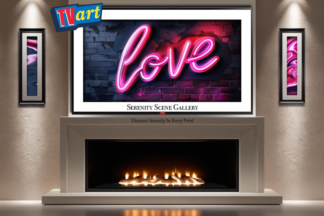 Valentines Day Neon Love Sign Frame TV Art Digital Download Samsung ...