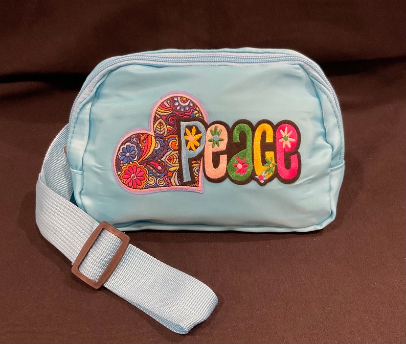 Crossbody Fanny Pack. 2 Peace Sign Iron on Patches. - Etsy