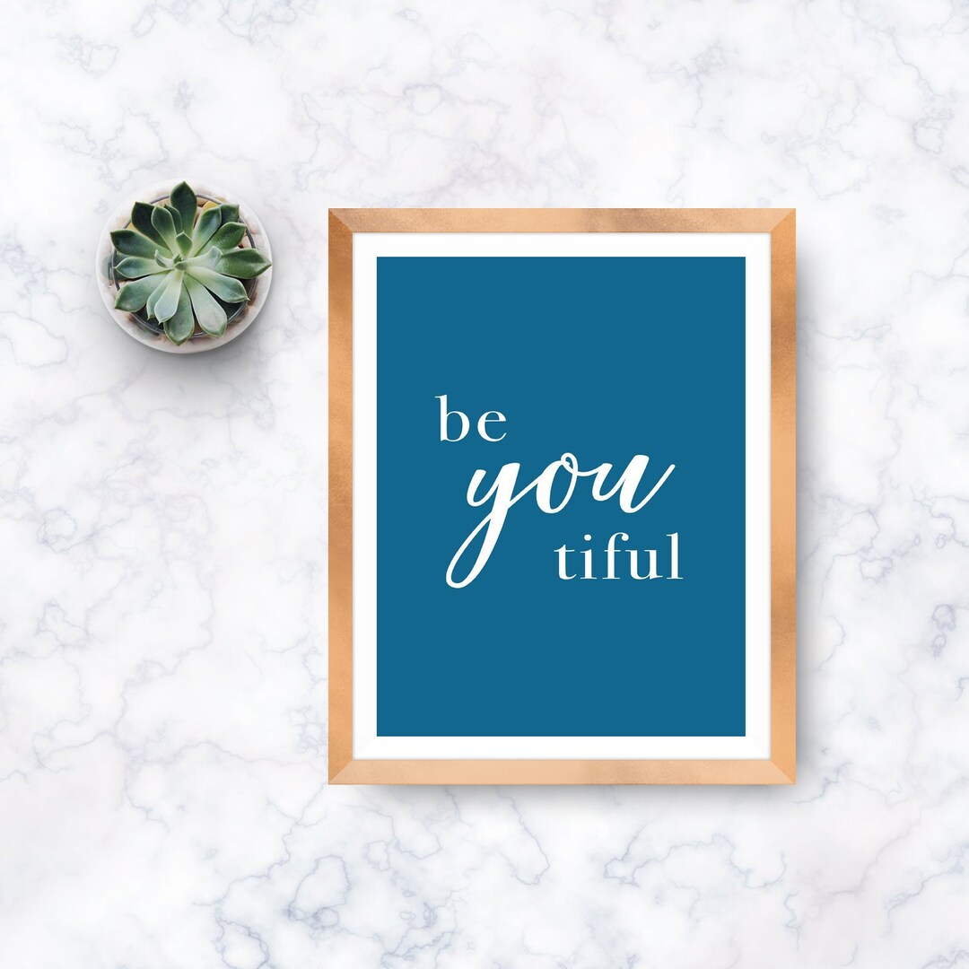 Beyoutiful, Printable Decor, Teal, White, Wall Art, Inspirational Quote ...