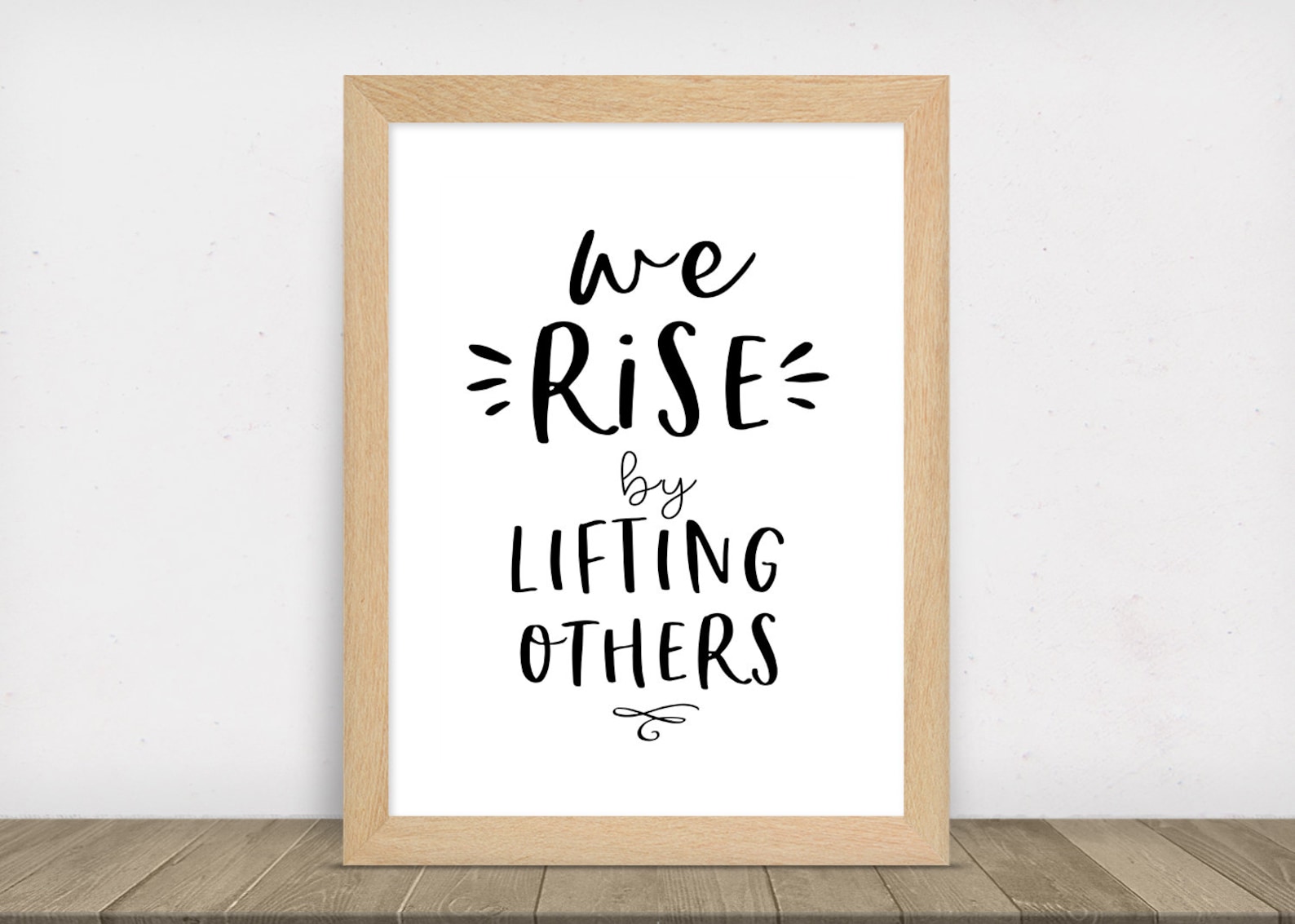 We Rise by Lifting Others, Printable Decor, Black, White, Wall Art ...