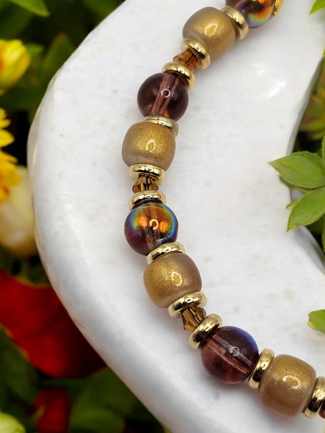 Handmade Beaded Bracelet and Earring Set - Etsy