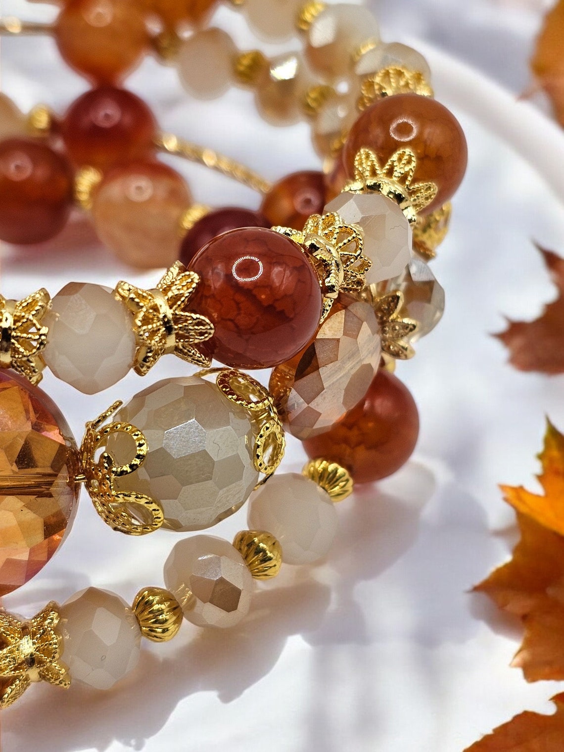 Handmade Beaded Memory Wire Bracelet - Etsy