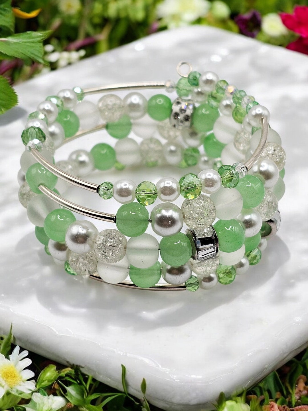 Handmade Memory Wire Bracelet - Etsy