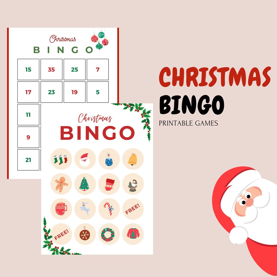 Christmas Bingo Game, Merry Christmas, Number Bingo, Printable ...