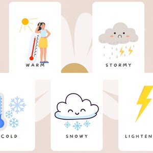 Printable Montessori Learning Flash Cards Weather Flashcards School ...