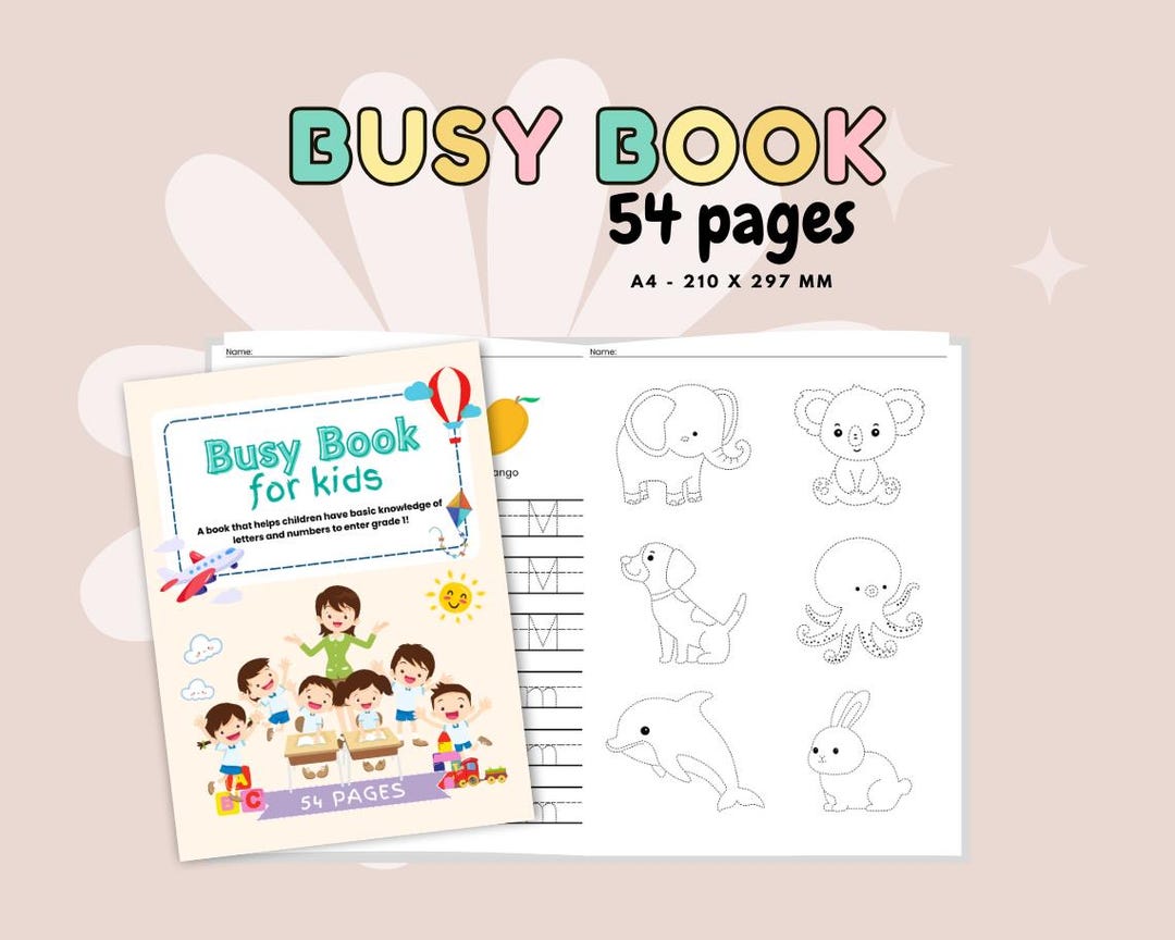 Busy Book, Toddler Busy Book, Preschool Busy Book, Preschool Worksheets ...
