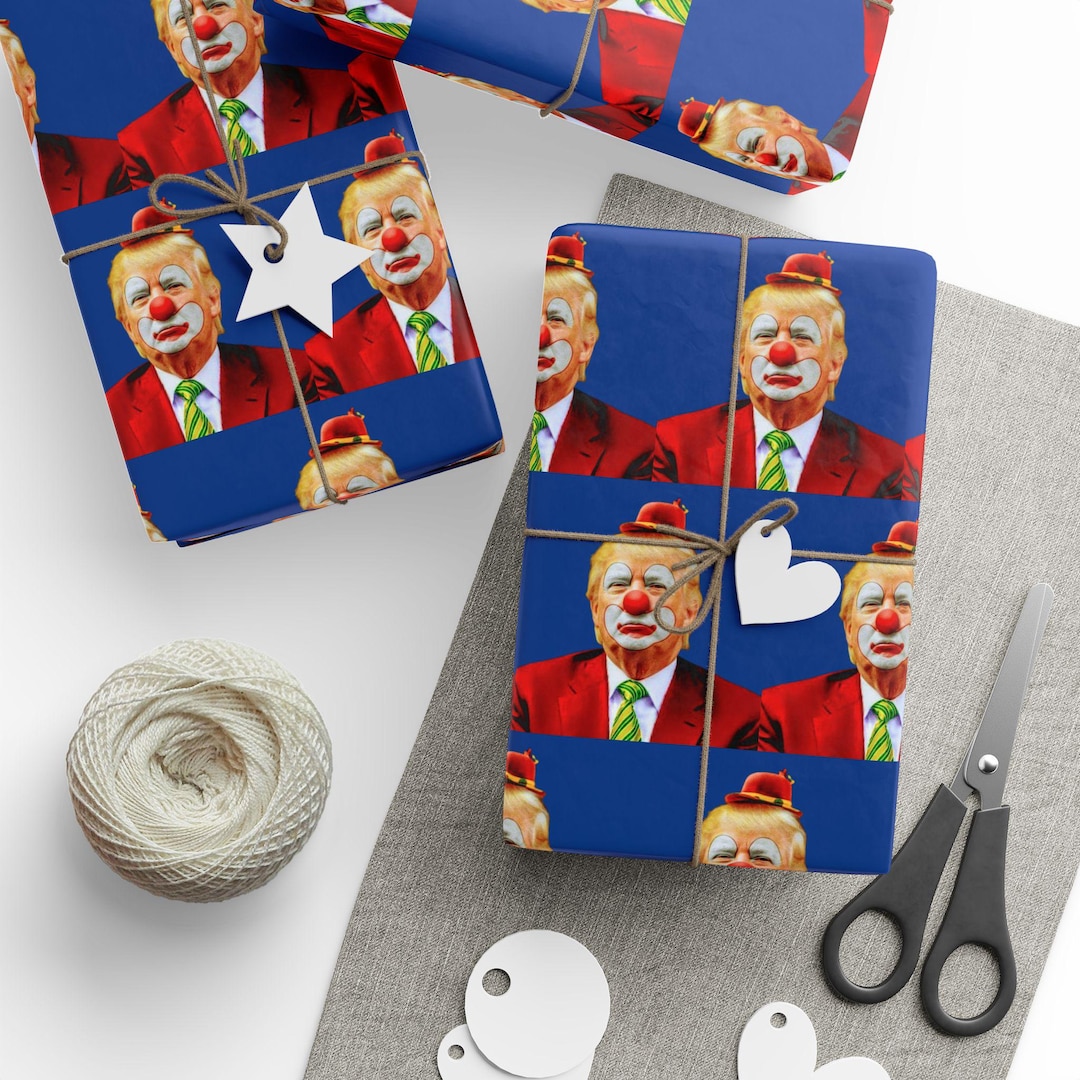 Donald Trump Clown Wrapping Paper, Donald Trump Wrapping Paper, Donald ...