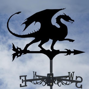 Dragon Weather Vane, Majestic Weathervane, Fantasy Garden Art, Wind ...