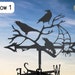 Spooky Crow Weather Vane, Halloween Garden Decor, Metal Crow Wind Vane ...
