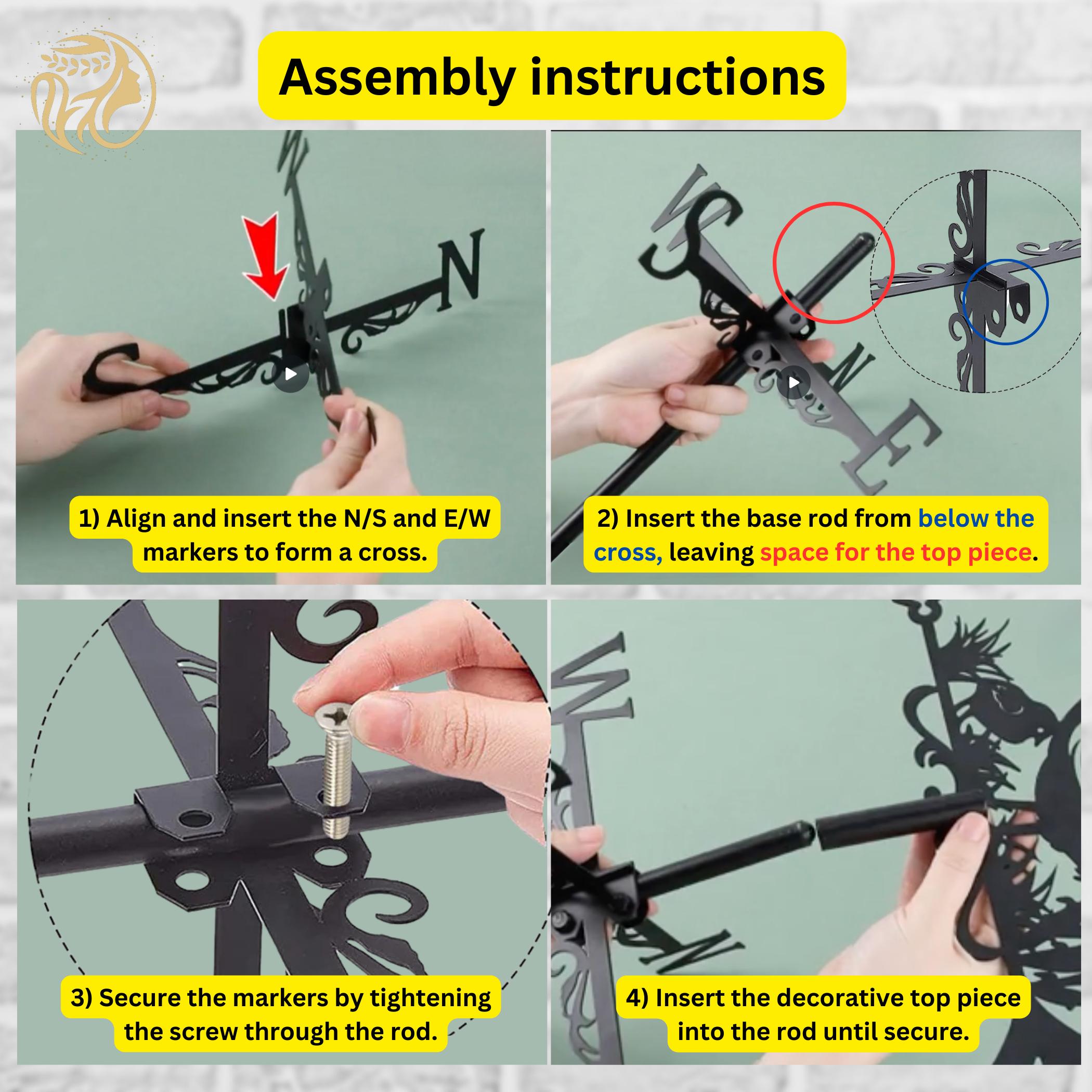 Spooky Crow Weather Vane, Halloween Garden Decor, Metal Crow Wind Vane ...