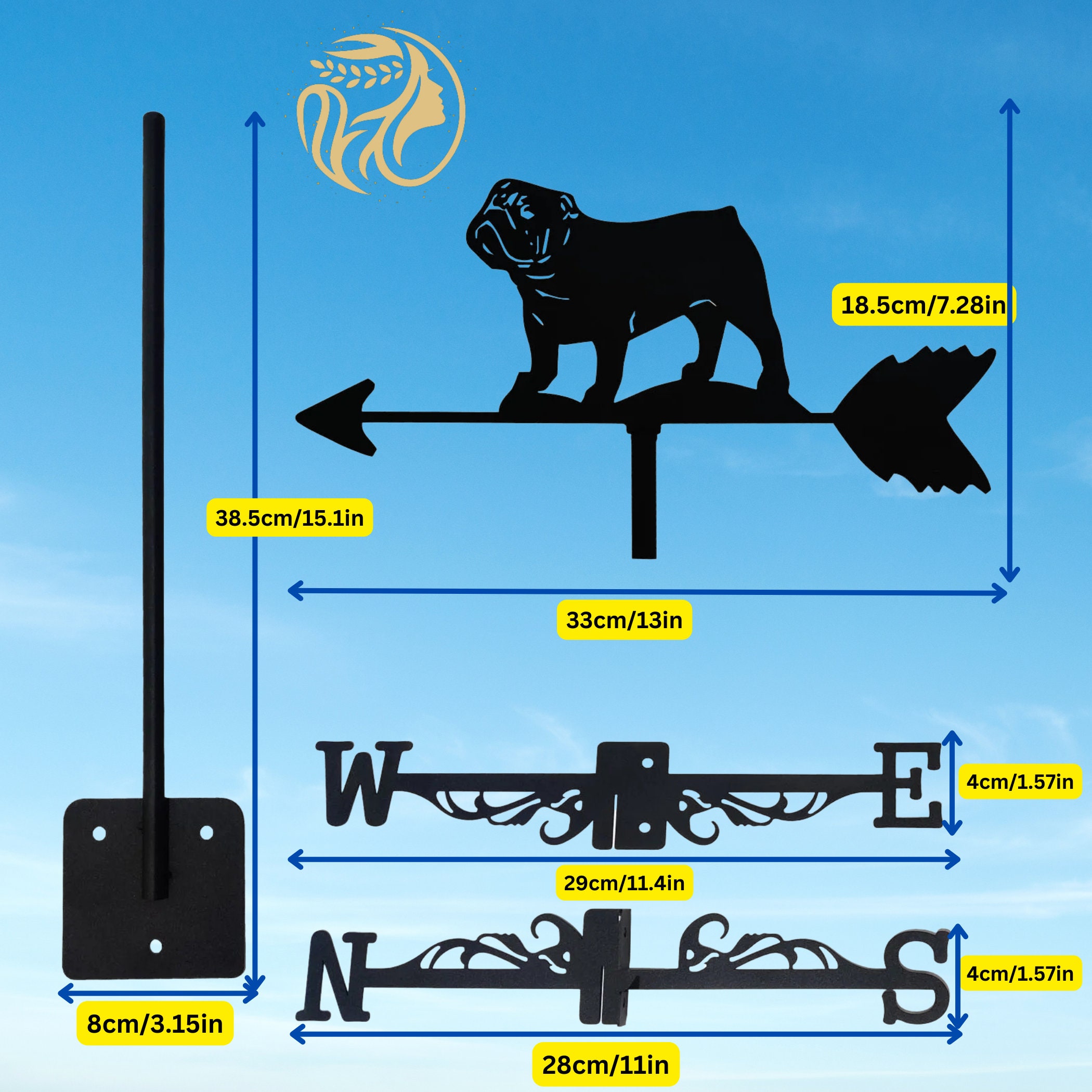French Bulldog Weather Vane, Weather Vane for Yard, Pet Lover Decor ...