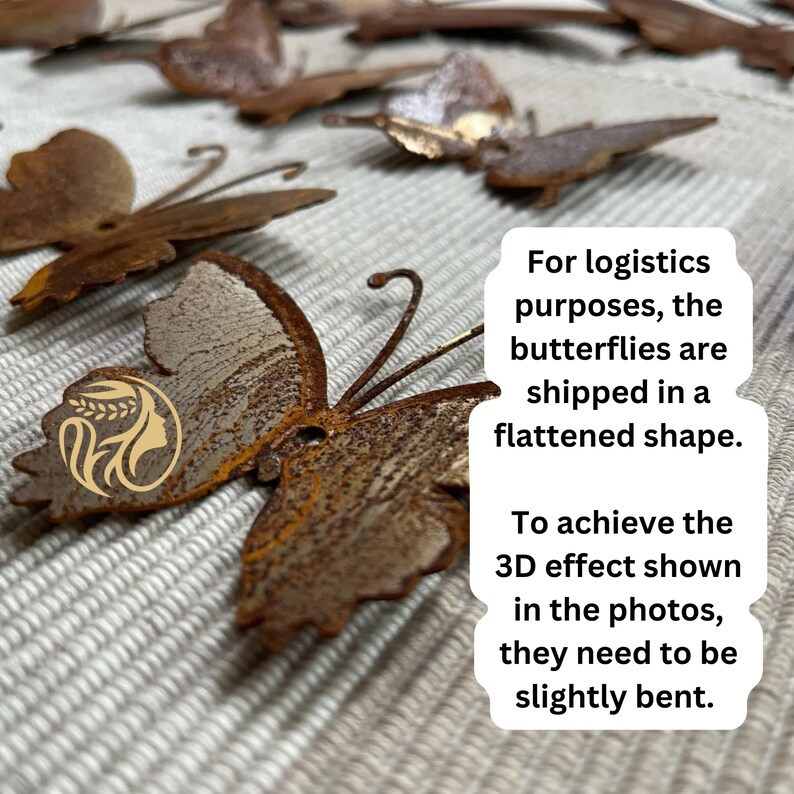 15pcs Rusty Butterfly for Garden Fence, Metal Garden Butterfly for Yard ...