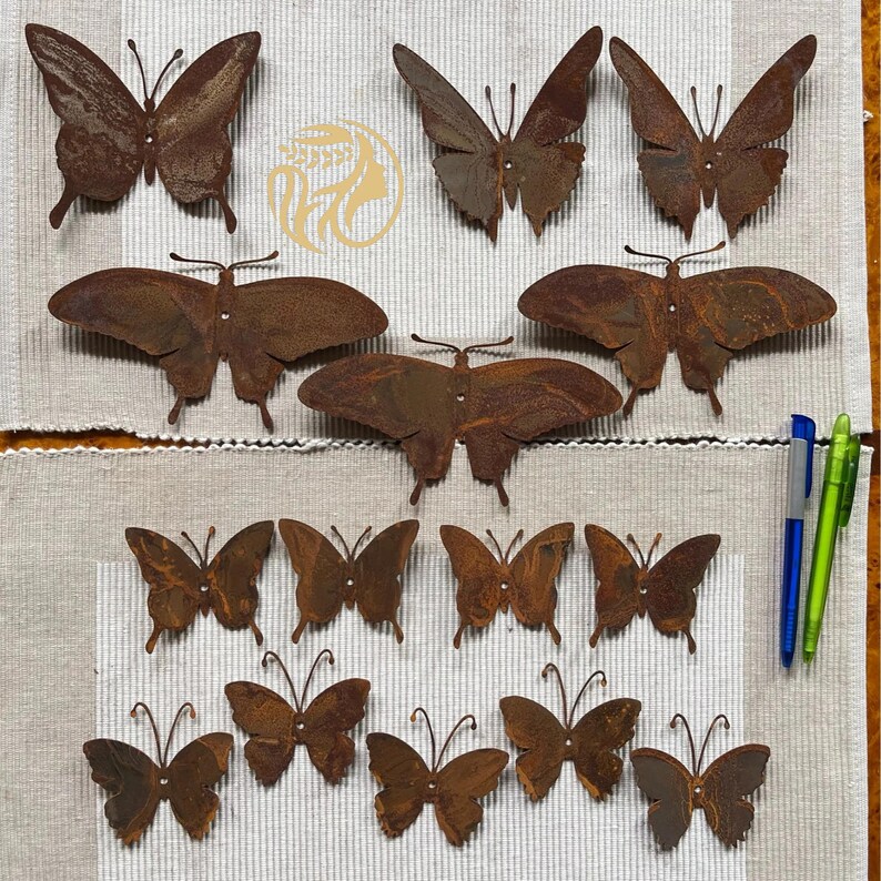 15pcs Rusty Butterfly for Garden Fence, Metal Garden Butterfly for Yard ...