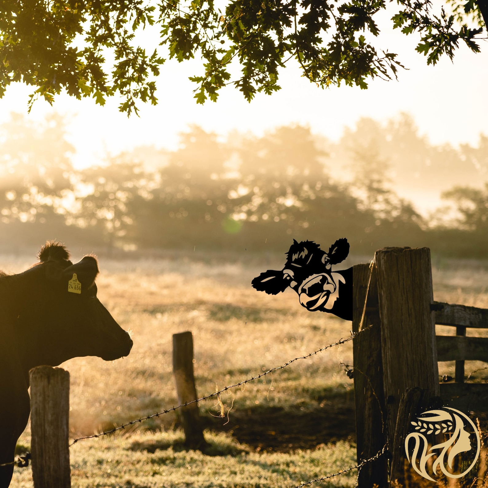 Cow Garden Decor, Peeping Cow, Animal Silhouette, Gift for Farmers ...