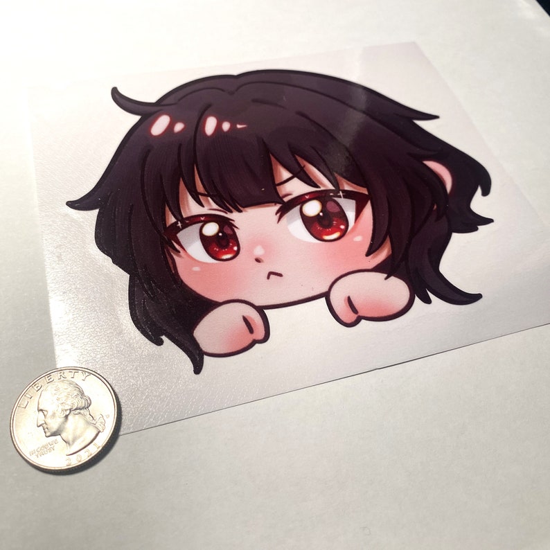 Konosuba Megumin (no Hat) Custom Anime Vinyl Peeker Stickers for Car ...