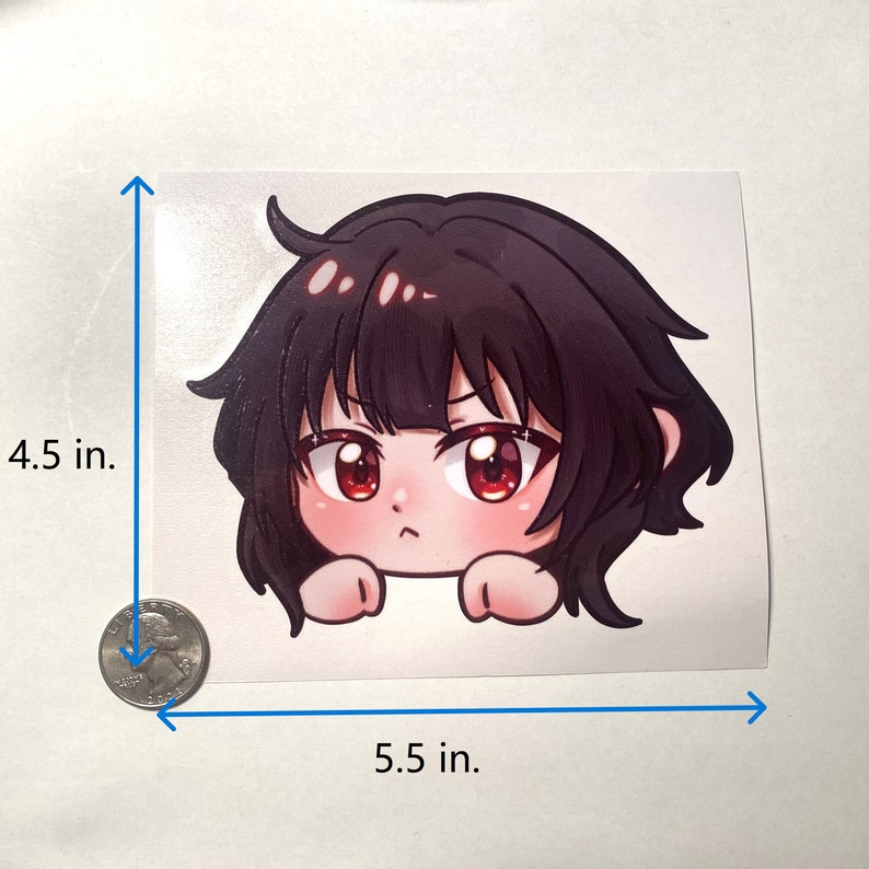 Konosuba Megumin (no Hat) Custom Anime Vinyl Peeker Stickers for Car ...