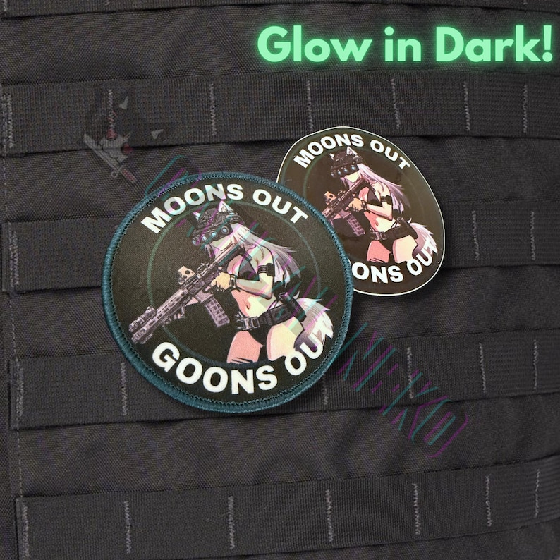 Anime Morale Patch - Moons Out Goons Out - Glow in Dark - Etsy