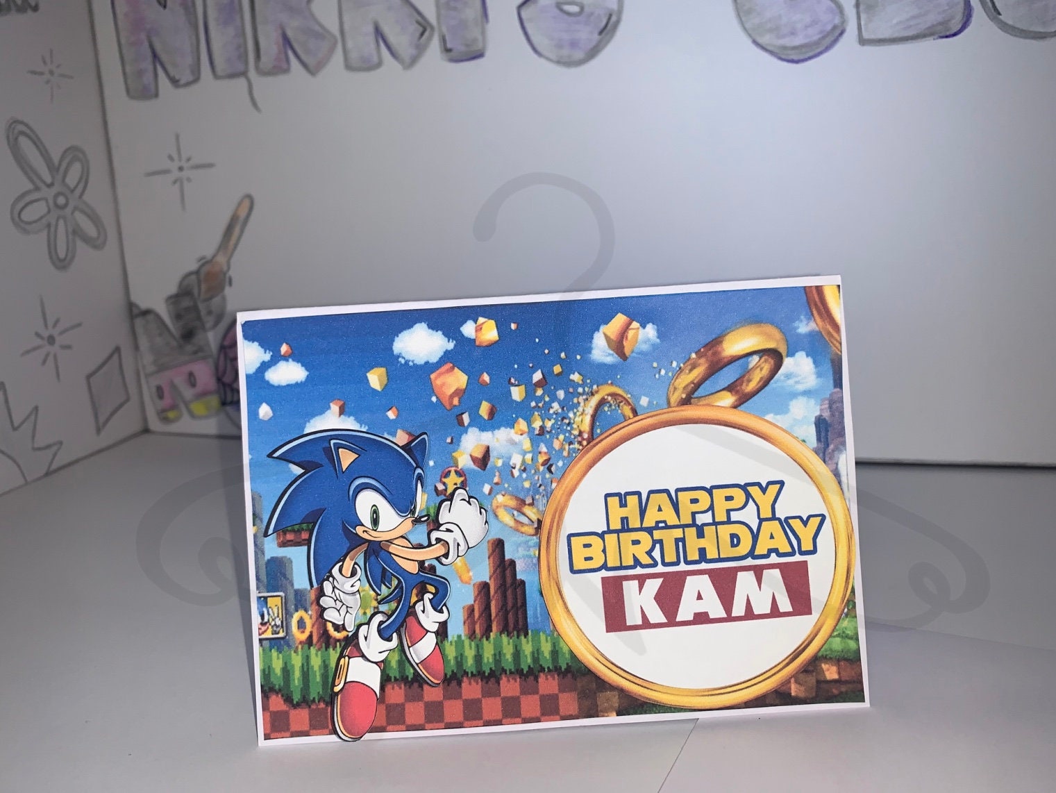 Sonic the Hedgehog Themed Birthday Card- 3D Birthday Cards- Custom ...