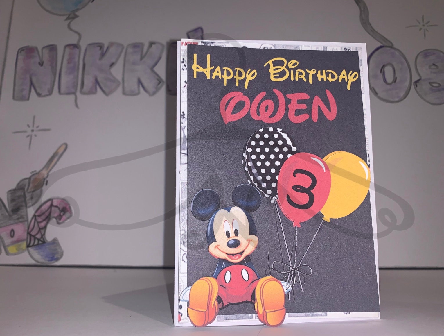 Mickey Mouse Themed Birthday Card Disney Princessthemed 3D Birthday ...