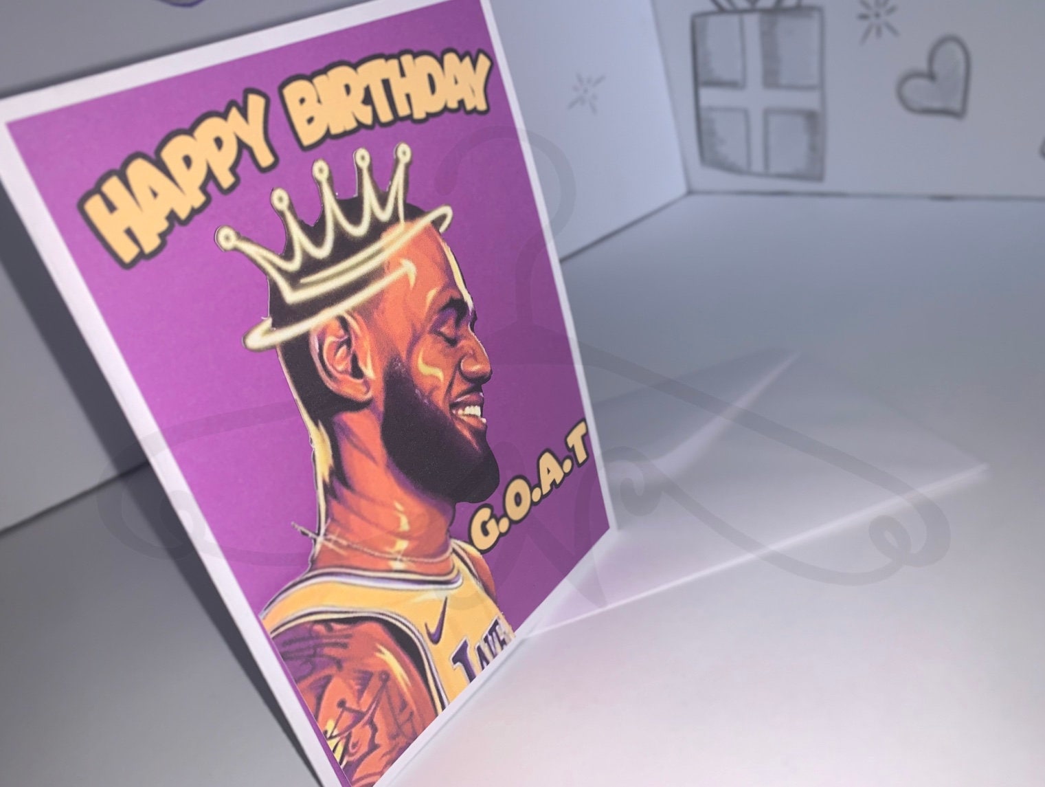 Lebron James Themed Birthday Card-basketball Lebron James 3D Birthday ...
