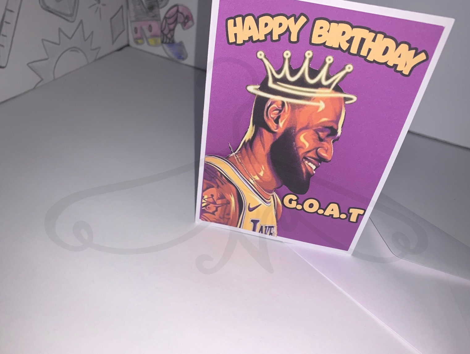 Lebron James Themed Birthday Card-basketball Lebron James 3D Birthday ...