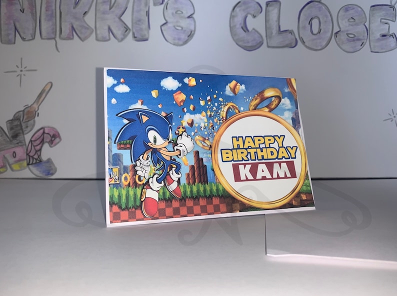 Sonic the Hedgehog Themed Birthday Card- 3D Birthday Cards- Custom ...