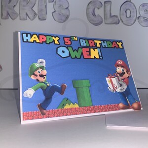 Super Mario Brothers Themed Birthday Card- 3D Birthday Cards- Custom ...
