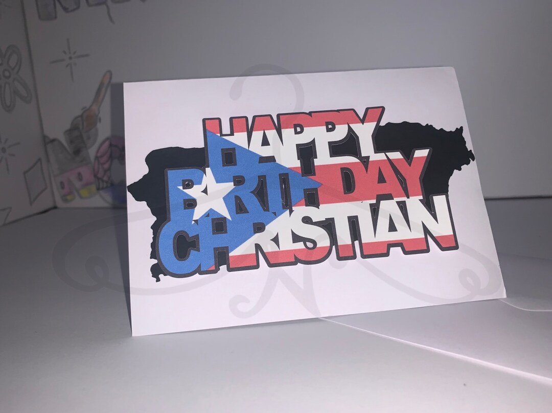 Puerto Rico Themed Birthday Card- Puerto Rico 3D Birthday Cards- Custom ...
