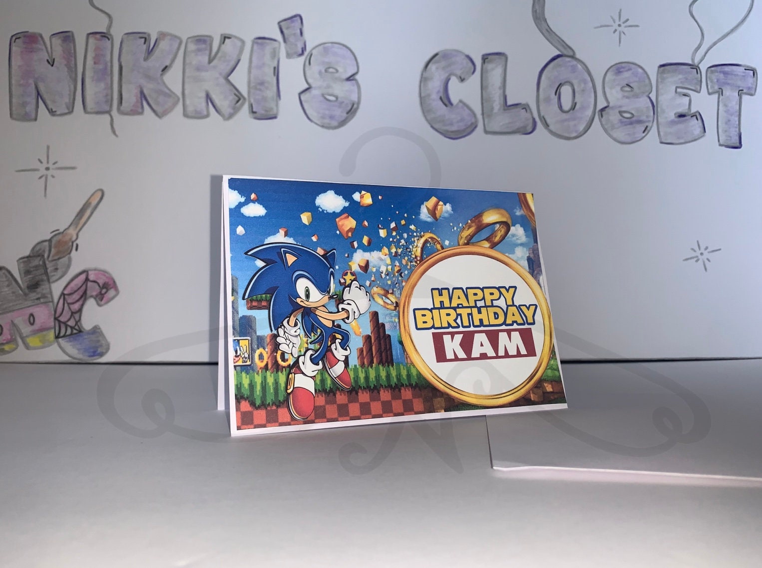 Sonic the Hedgehog Themed Birthday Card- 3D Birthday Cards- Custom ...