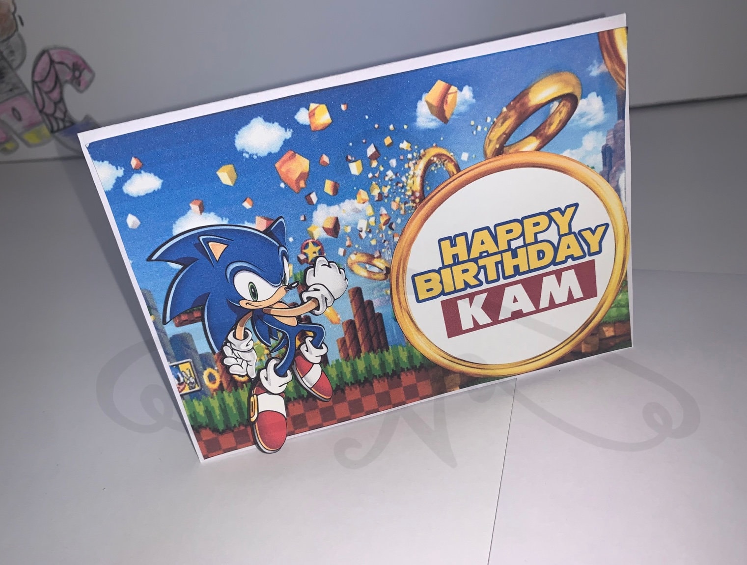 Sonic the Hedgehog Themed Birthday Card 3D Birthday Cards Custom ...