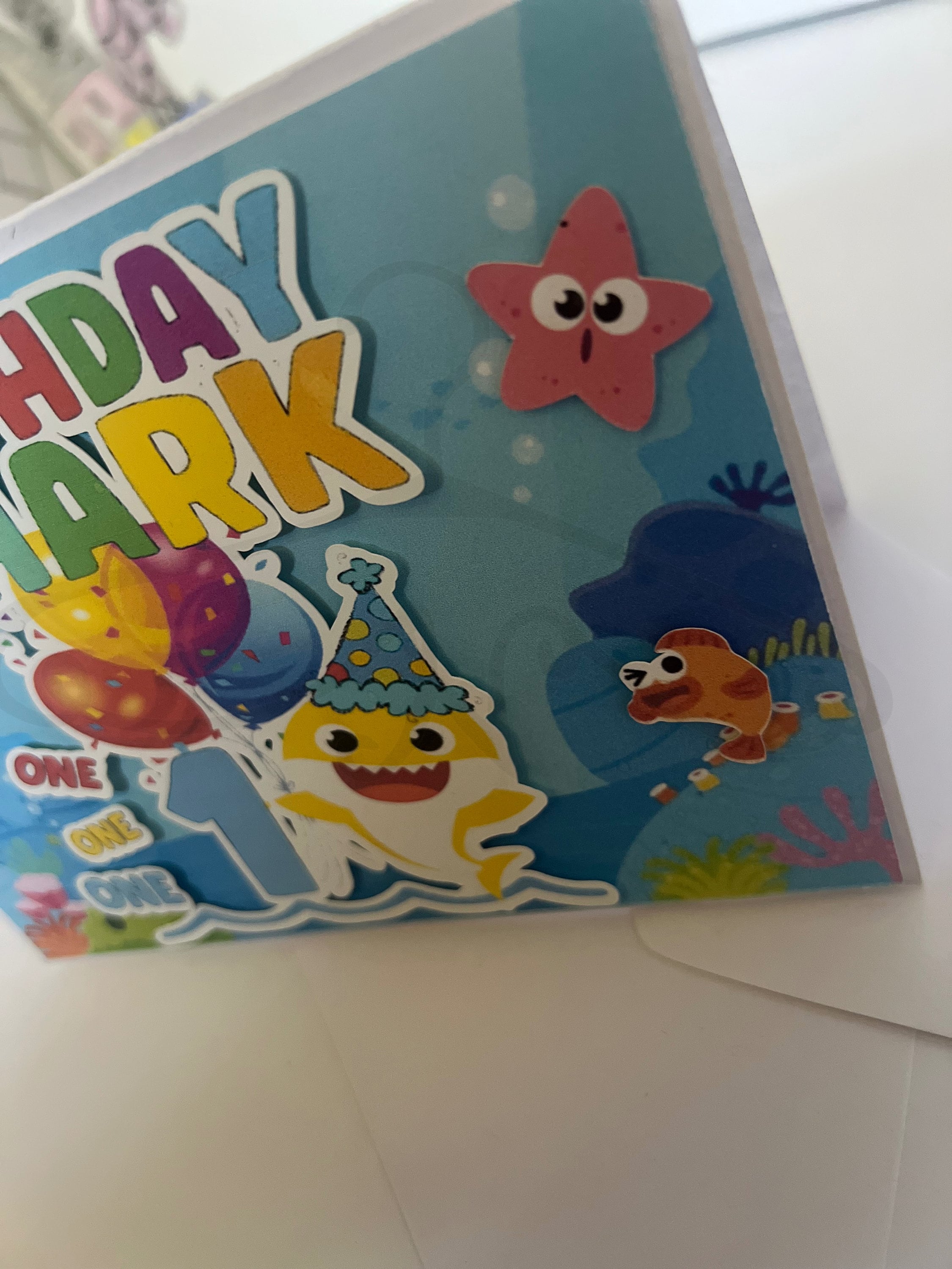 Baby Shark Birthday Card- First Birthday Baby Shark 3D Birthday Cards ...