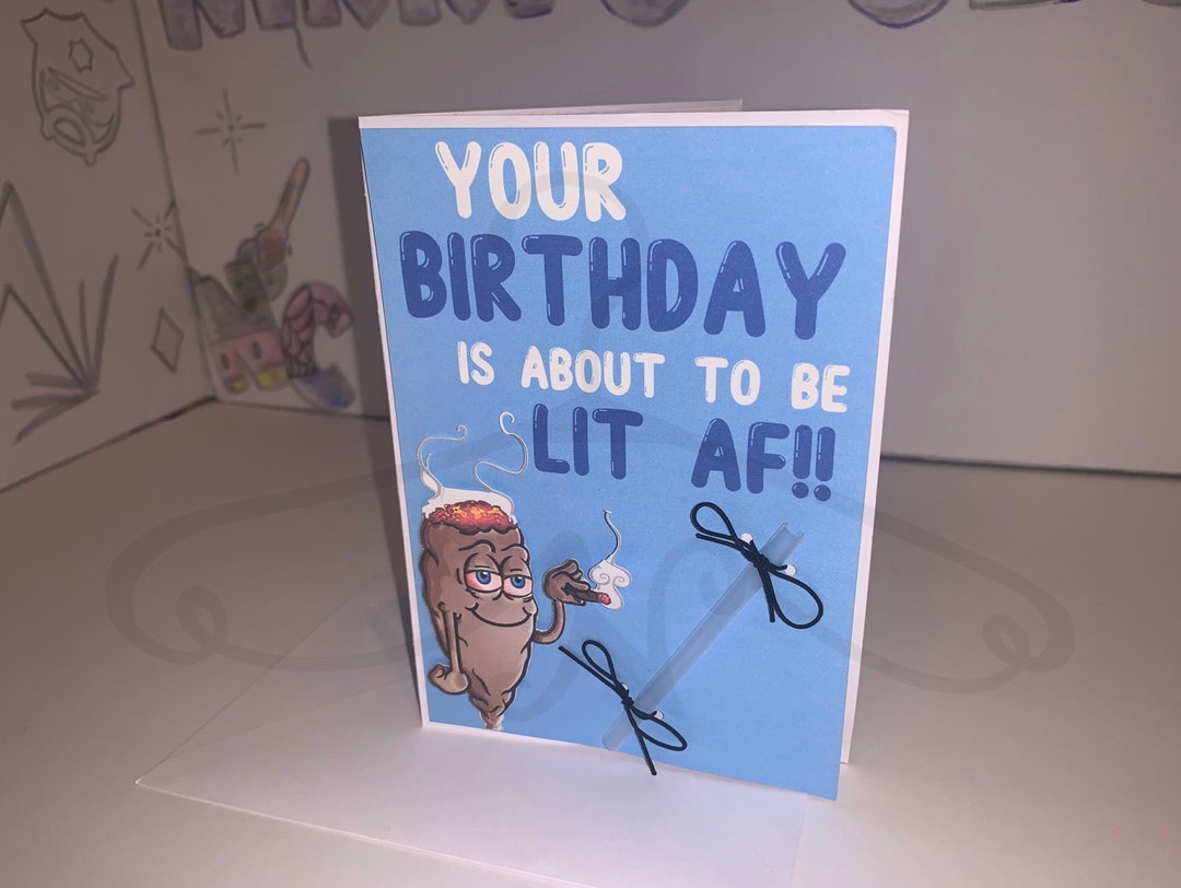 Lit Birthday Blunt Themed Birthday Card-weed Card 3D Birthday Cards ...