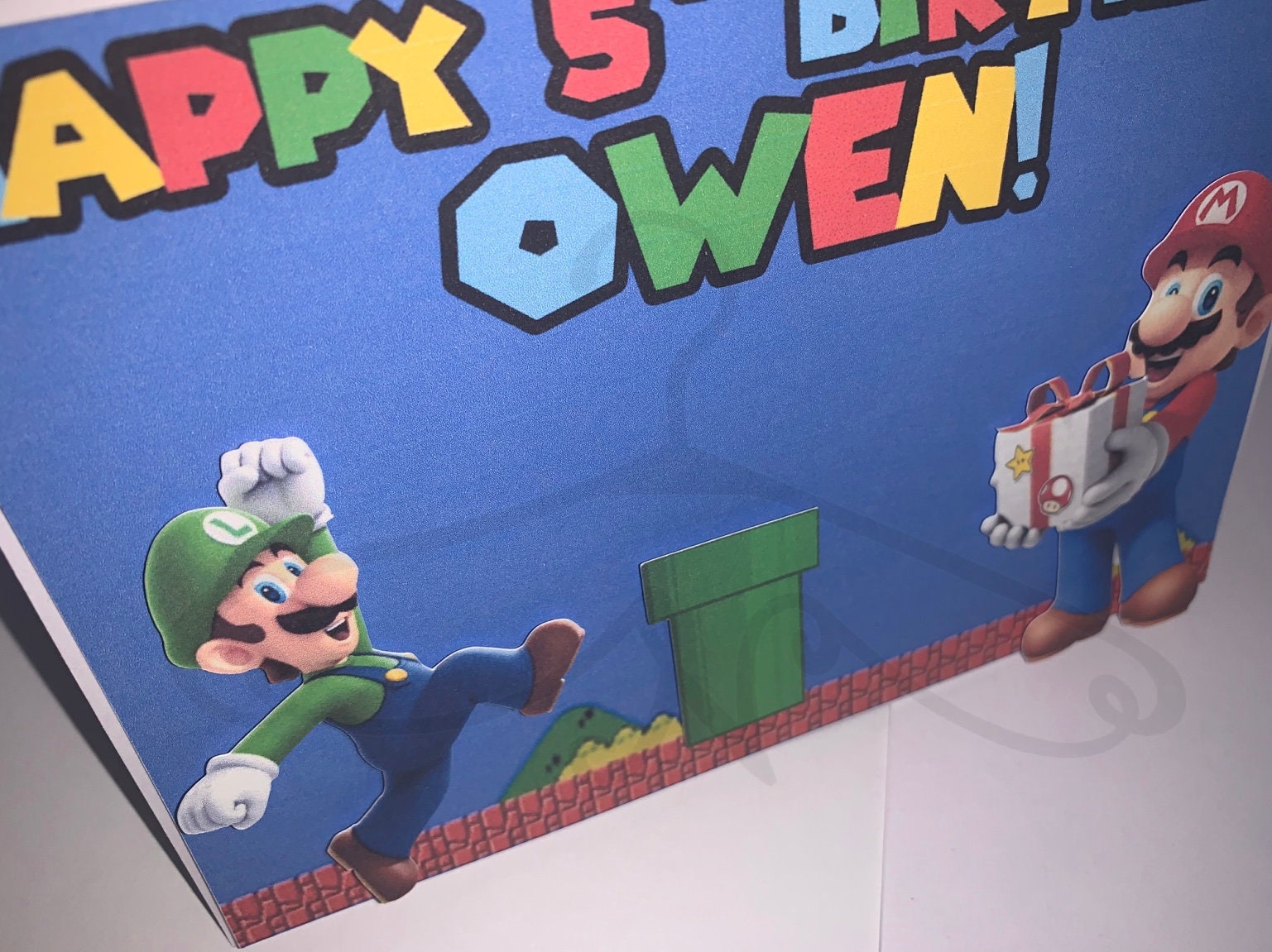 Super Mario Brothers Themed Birthday Card- 3D Birthday Cards- Custom ...