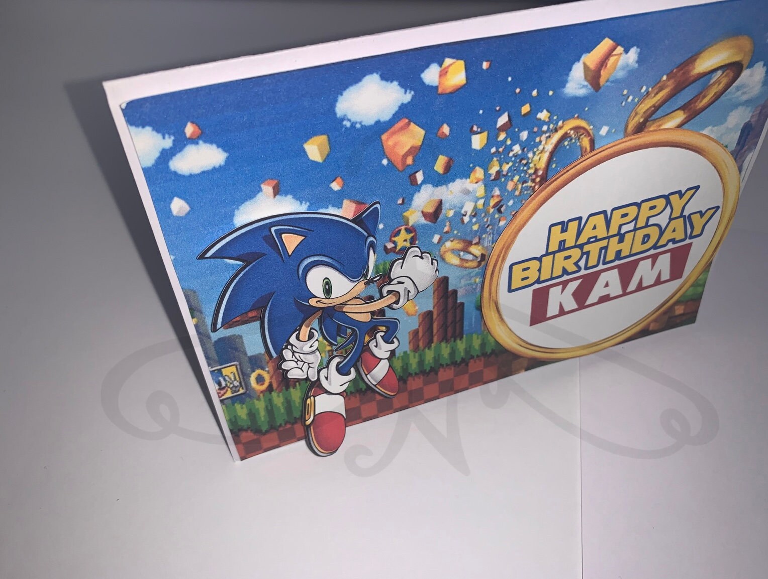 Sonic the Hedgehog Themed Birthday Card- 3D Birthday Cards- Custom ...