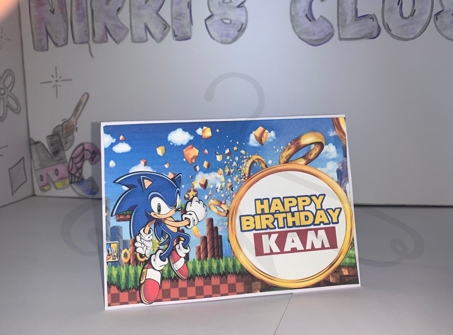 Sonic the Hedgehog Themed Birthday Card 3D Birthday Cards Custom ...