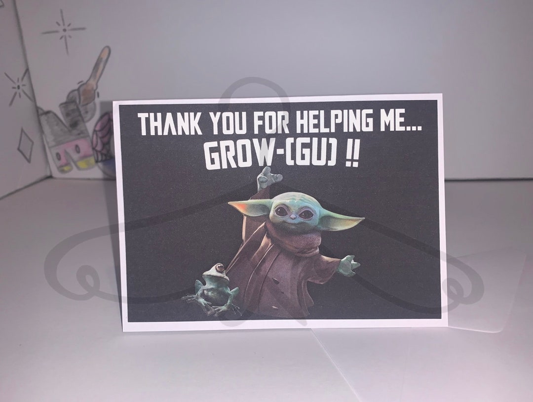 Grogu Themed Teacher Card- the Mandalorian Grogu Teacher 3D ...