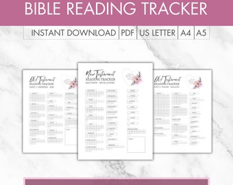 Bible Reading Tracker Printable PDF, Bible Checklist Fill in as You Go ...